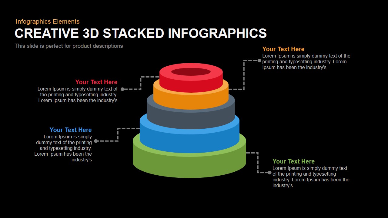 3D Stacked Circle Infographics Powerpoint Keynote template 3D Stacked Circle Infographics Powerpoint Keynote template