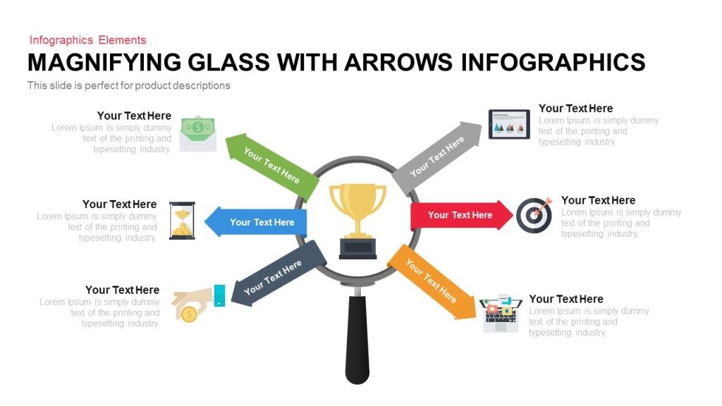 Magnifying Glass With Arrows Infographics | SlideBazaar Magnifying Glass With Arrows Infographics | SlideBazaar