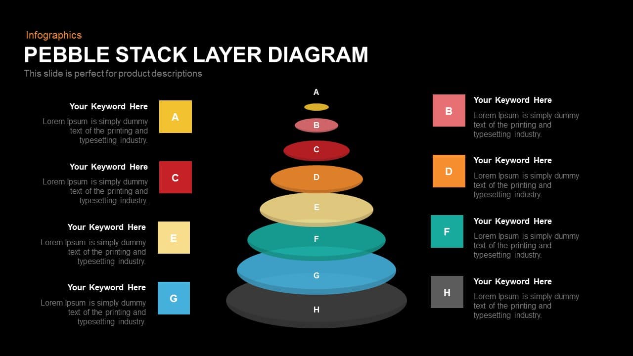 Pebble Stack Layer Diagram PowerPoint Template and Keynote Slide Pebble Stack Layer Diagram PowerPoint Template and Keynote Slide