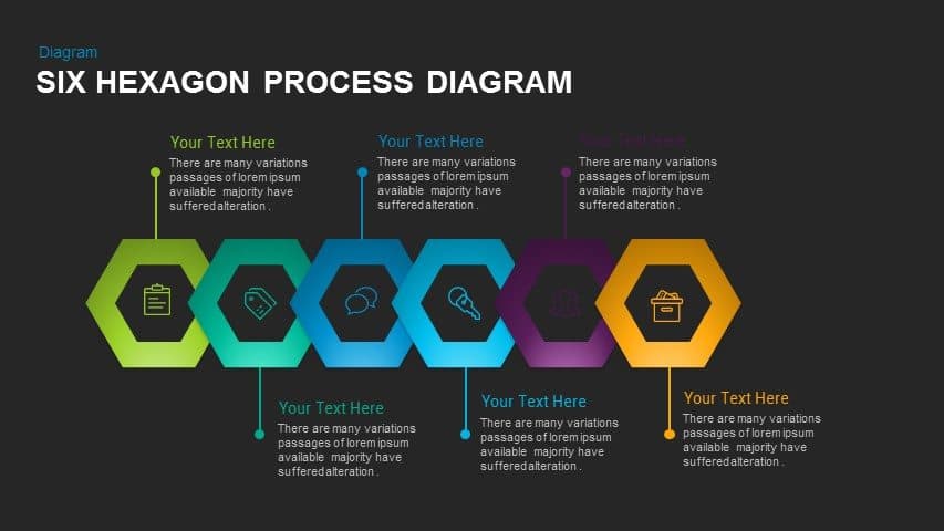 Six Hexagon Process Diagram Powerpoint and Keynote template - SlideBazaar Six Hexagon Process Diagram Powerpoint and Keynote template - SlideBazaar