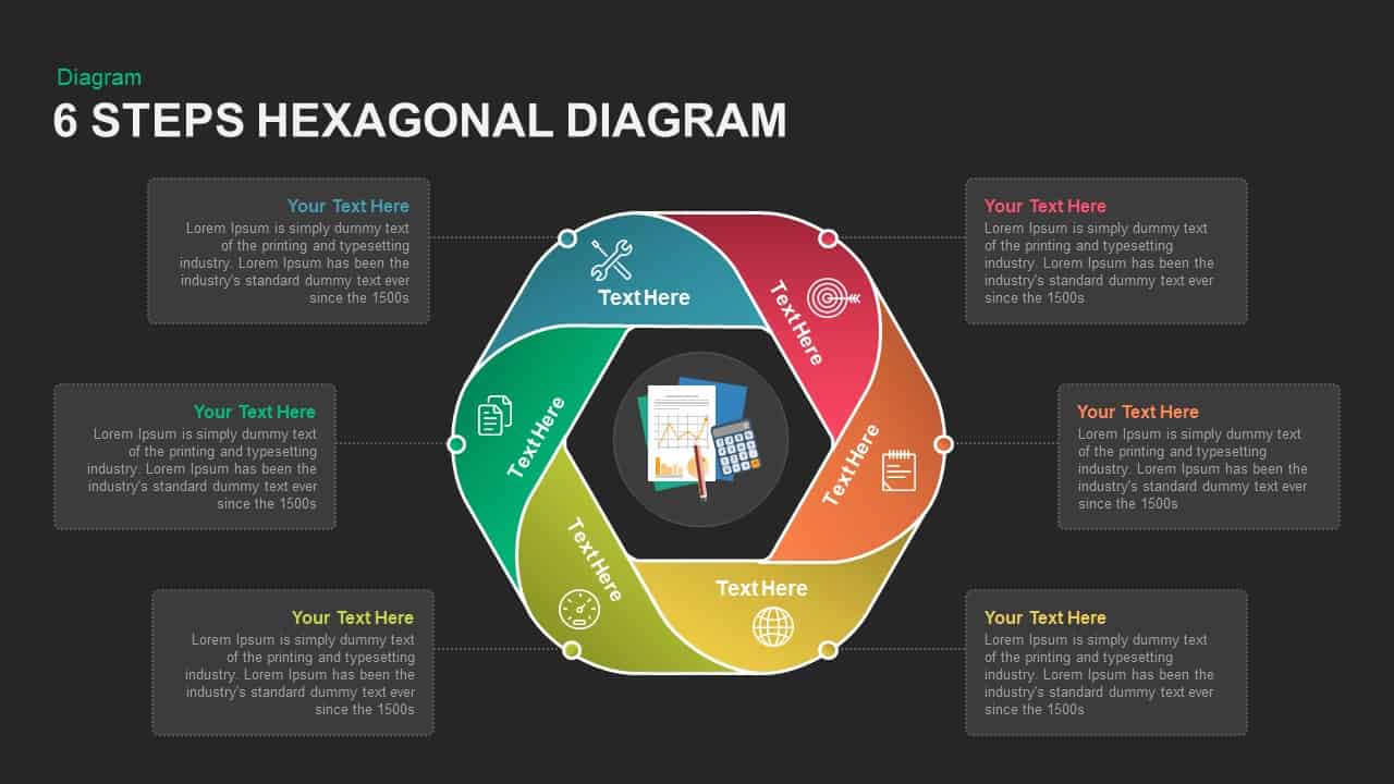 6 Steps Diagram Hexagon PowerPoint template and Keynote - SlideBzaar 6 Steps Diagram Hexagon PowerPoint template and Keynote - SlideBzaar